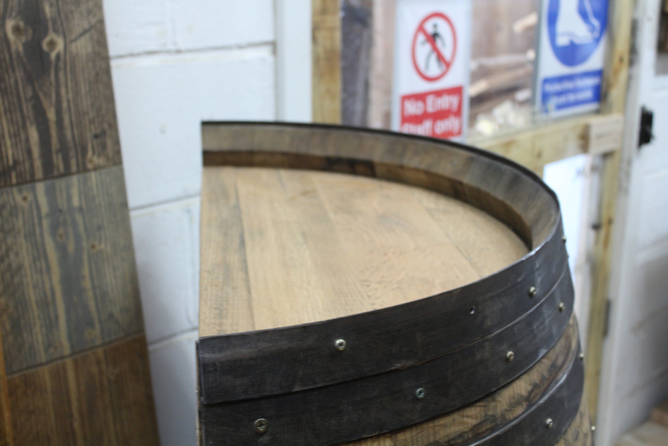 Whiskey Barrel Display Cabinet | Move On Wood Recycling